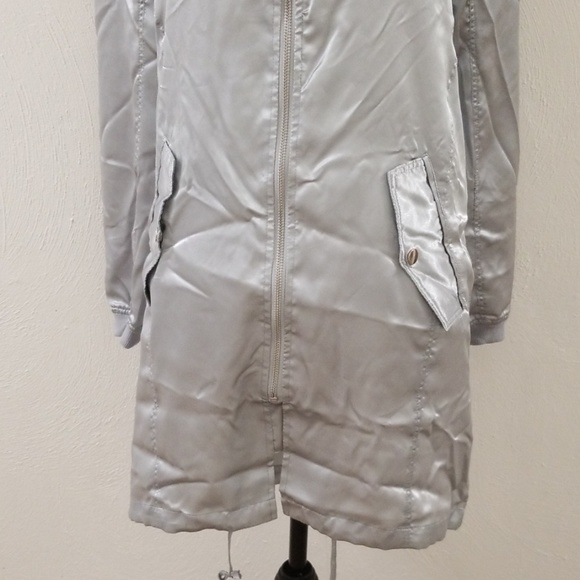 Jackets & Coats | Silver Satin Jacket | Poshmark